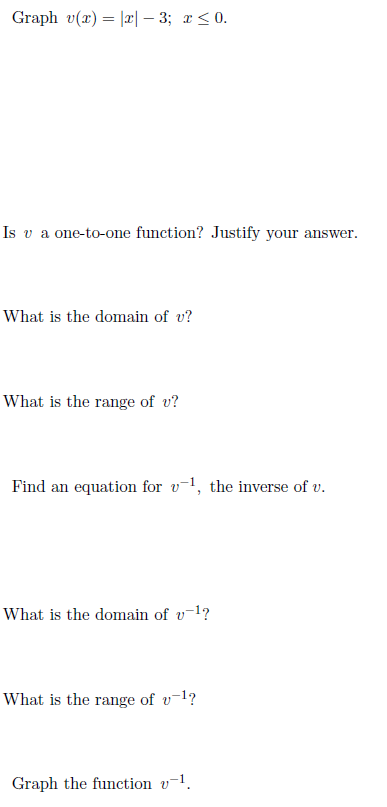 Solved Graph v(x) = |2| – 3; x
