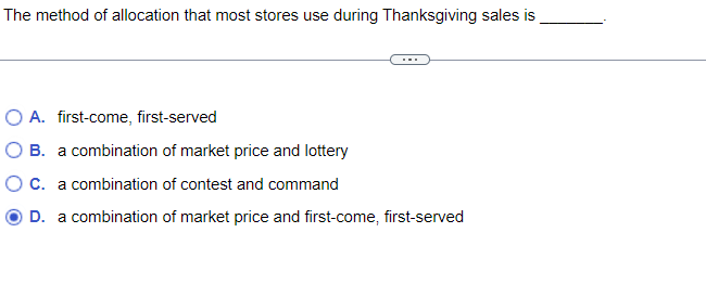 Solved The method of allocation that most stores use during | Chegg.com