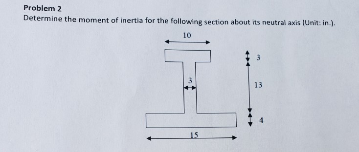 Solved Problem2 Determine the moment of inertia for the | Chegg.com