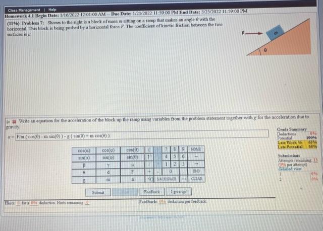 Solved Class Management | Help Homework 1.1 Begin Date: | Chegg.com