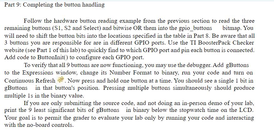 Solved Part 9: Completing the button handlingFollow the | Chegg.com
