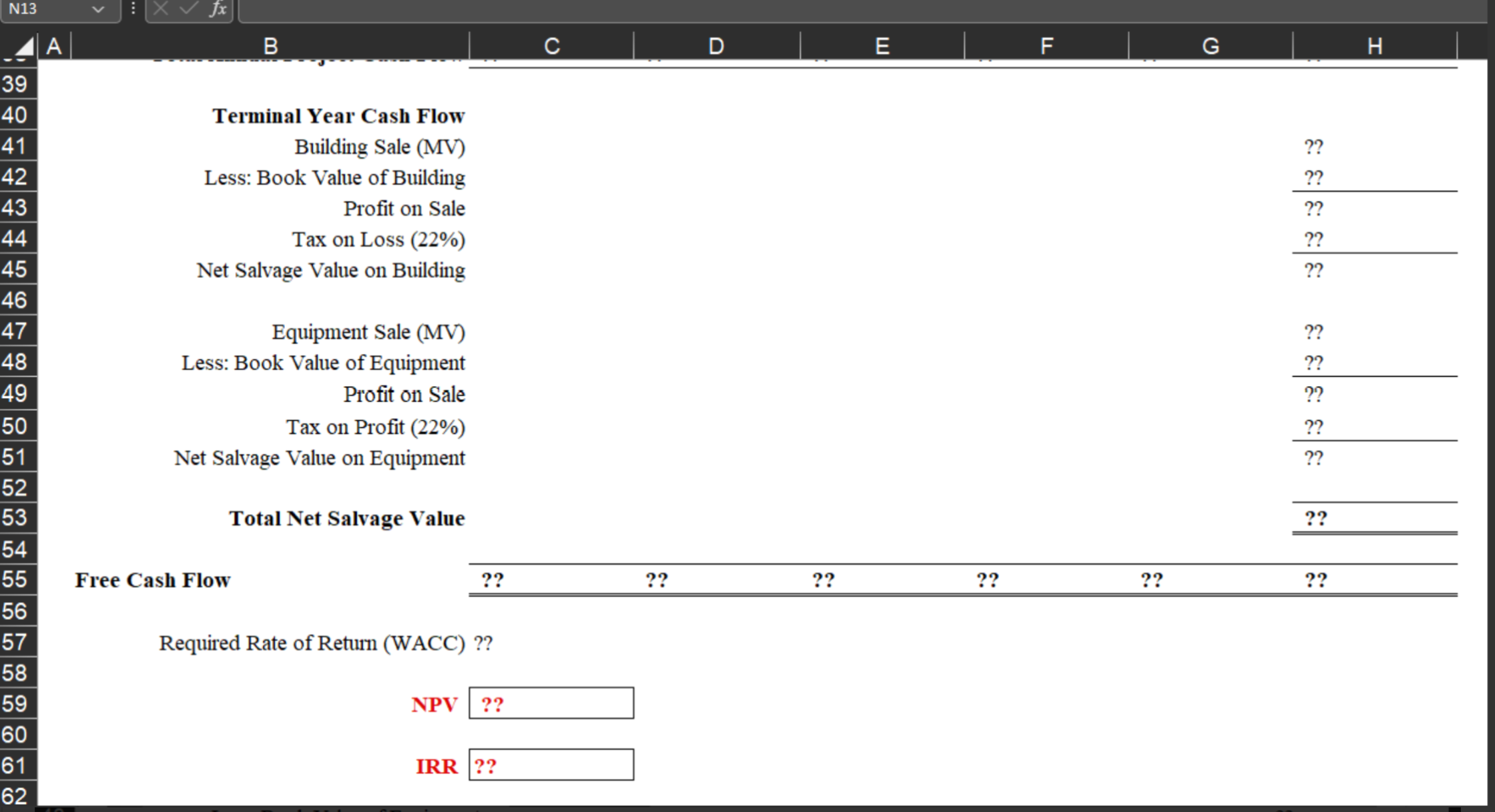 Solve all problems in the Excel file provided. | Chegg.com