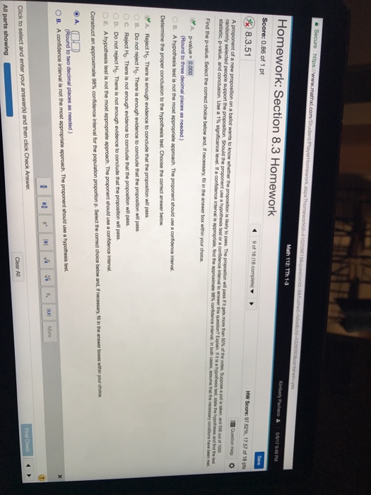 Solved Homework Section 8 3 Homework Score 086 Of 1 Pt