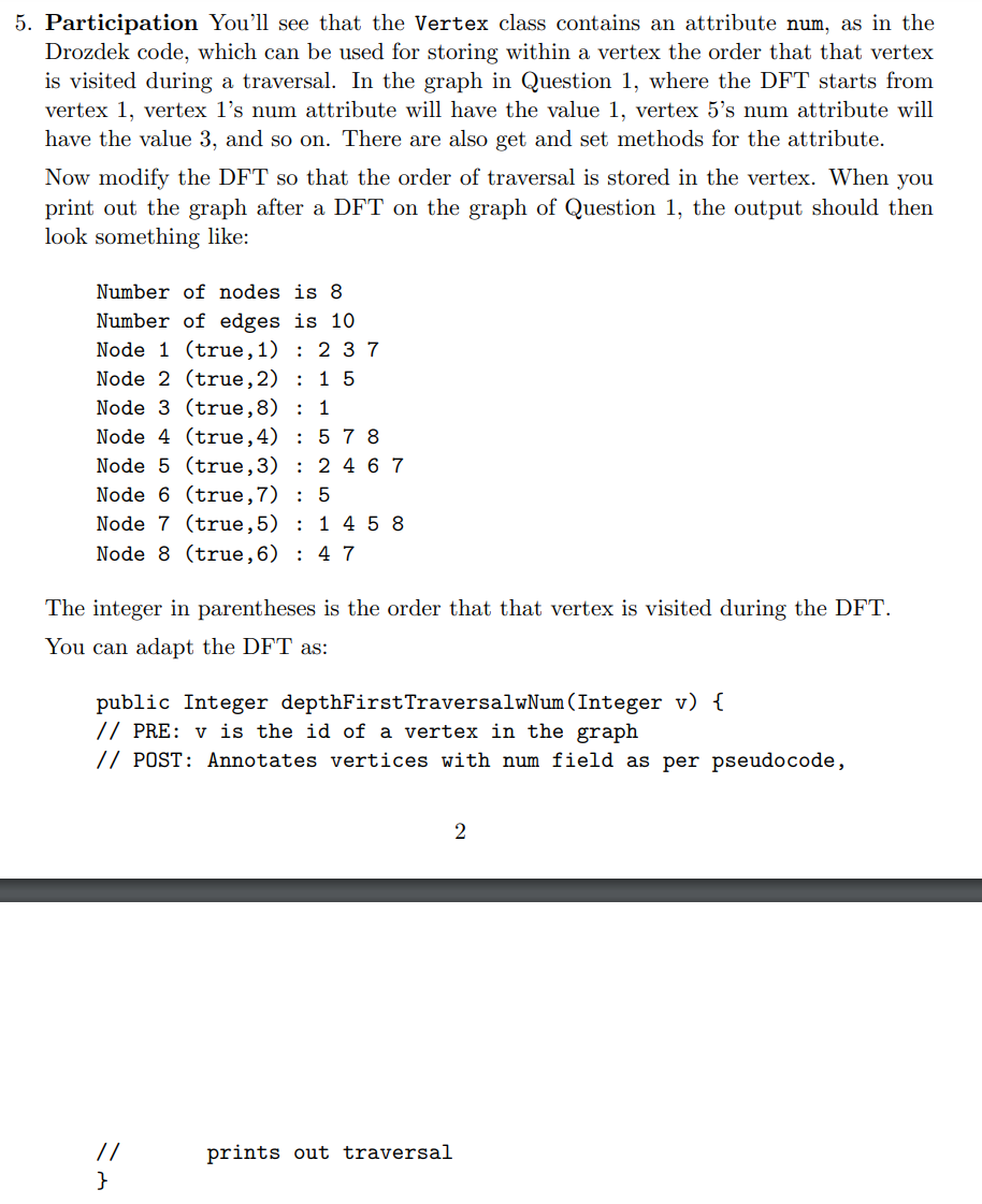 Solved Participation You'll see that the Vertex class | Chegg.com