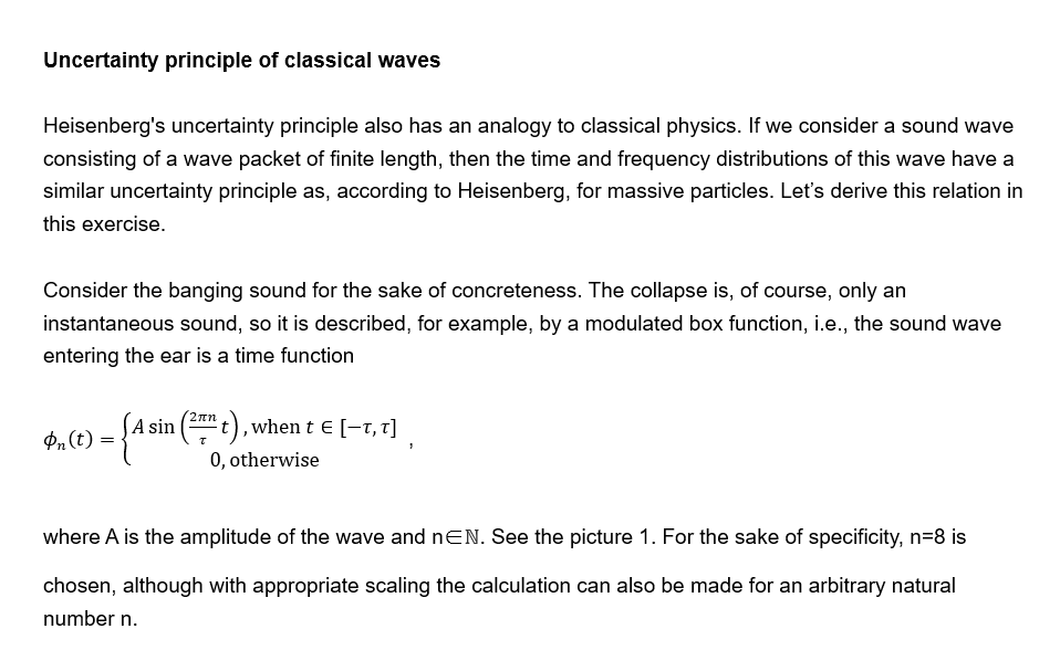 Solved Uncertainty principle of classical waves Heisenberg's | Chegg.com