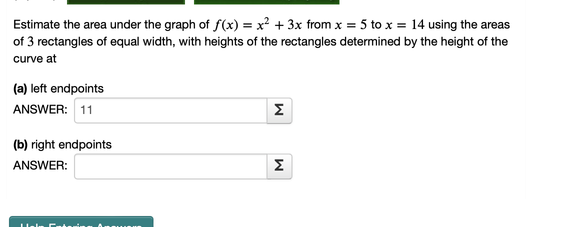 Solved Estimate the area under the graph of f(x)=x2+3x from | Chegg.com