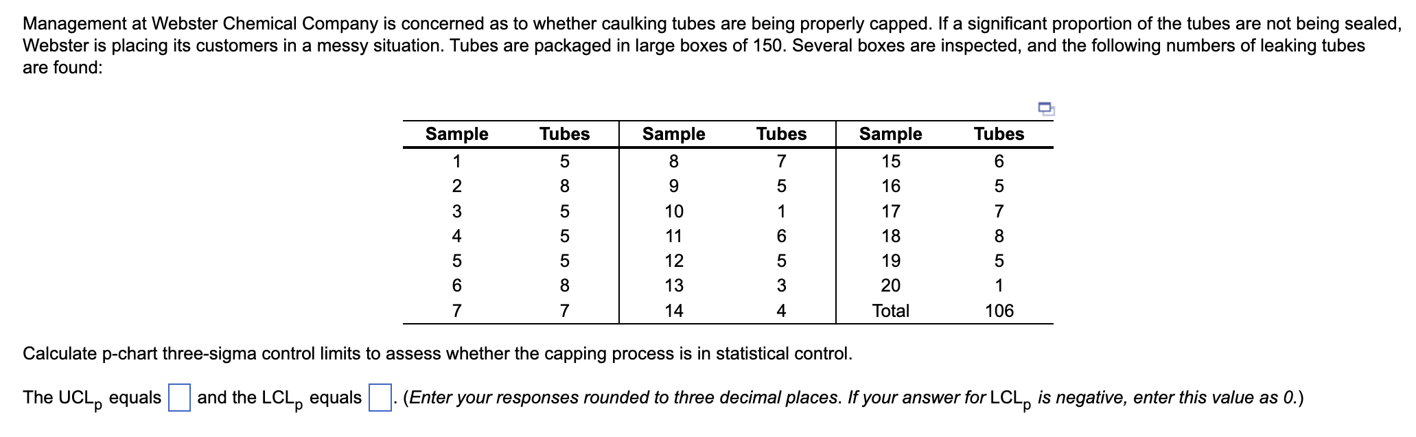 Solved Management at Webster Chemical Company is concerned | Chegg.com