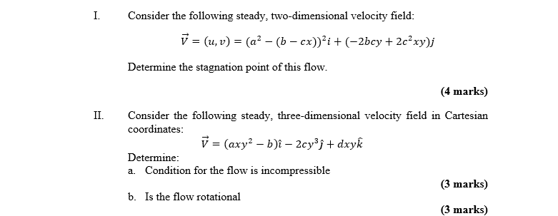 Solved I. Consider the following steady, two-dimensional | Chegg.com