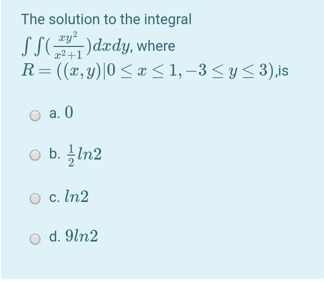 Solved The solution to the integral SSC, -)dxdy, where | Chegg.com