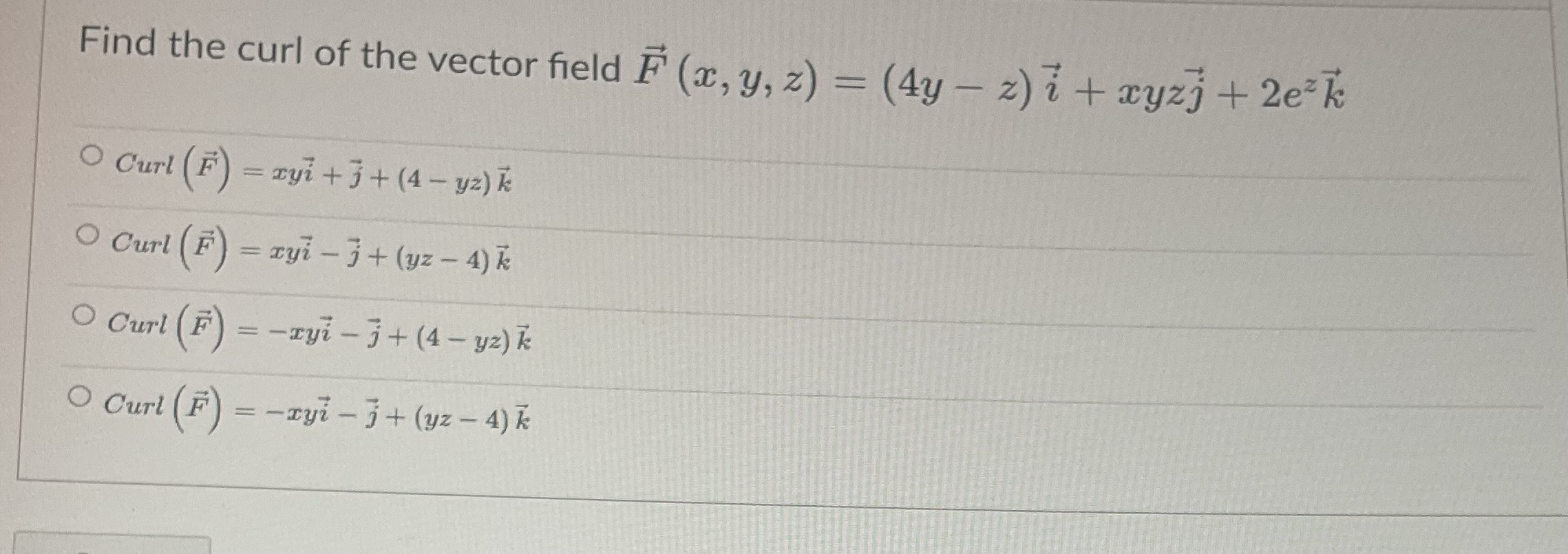 Solved Find the curl of the vector field | Chegg.com