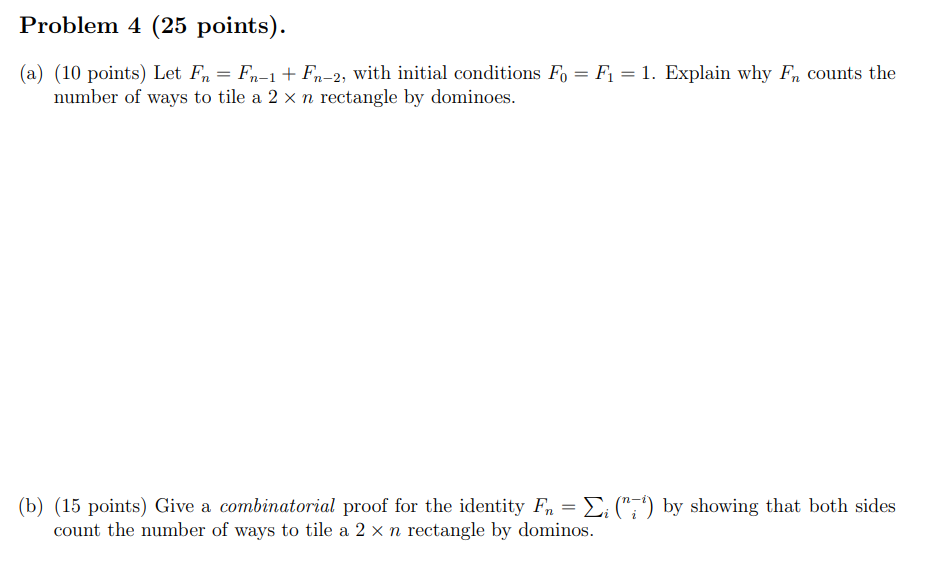 Solved Problem 4 ( 25 ﻿points).(a) (10 ﻿points) ﻿Let | Chegg.com