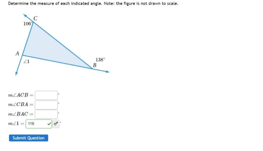 Solved Determine The Measure Of Each Indicated Angle Note