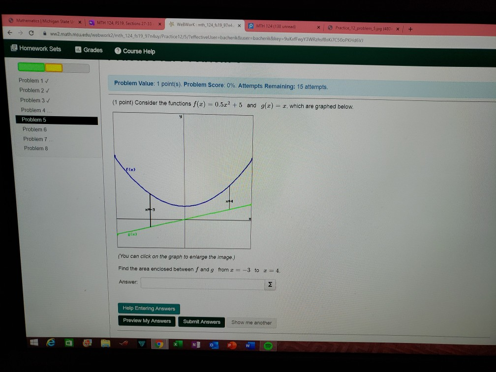 Solved Mathematics Michigan State U X MTH 124. FS19 Sections | Chegg.com