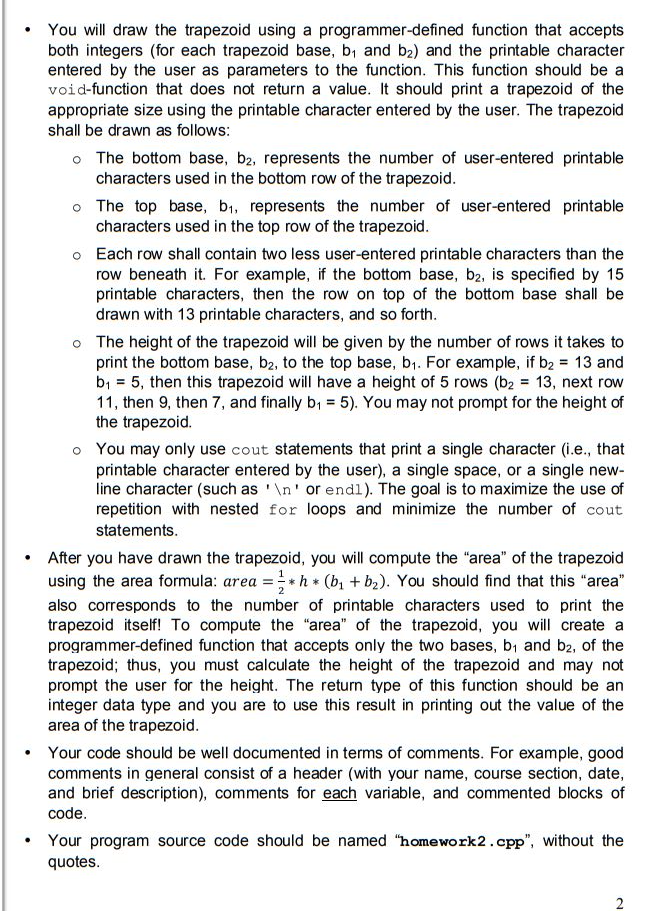 You will draw the trapezoid using a | Chegg.com