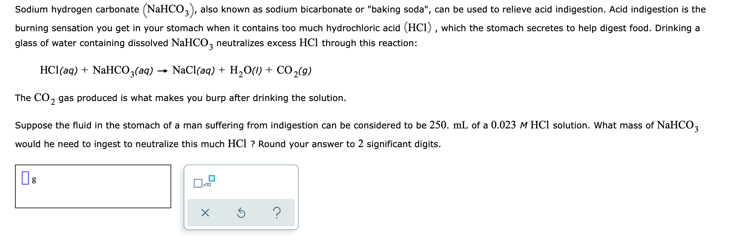 Solved Sodium hydrogen carbonate (NaHCO3), also known as | Chegg.com