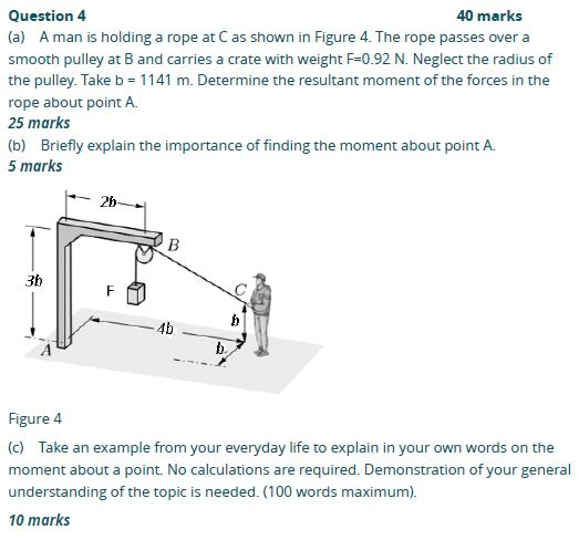 Solved Question 4 40 marks (a) A man is holding a rope at C | Chegg.com