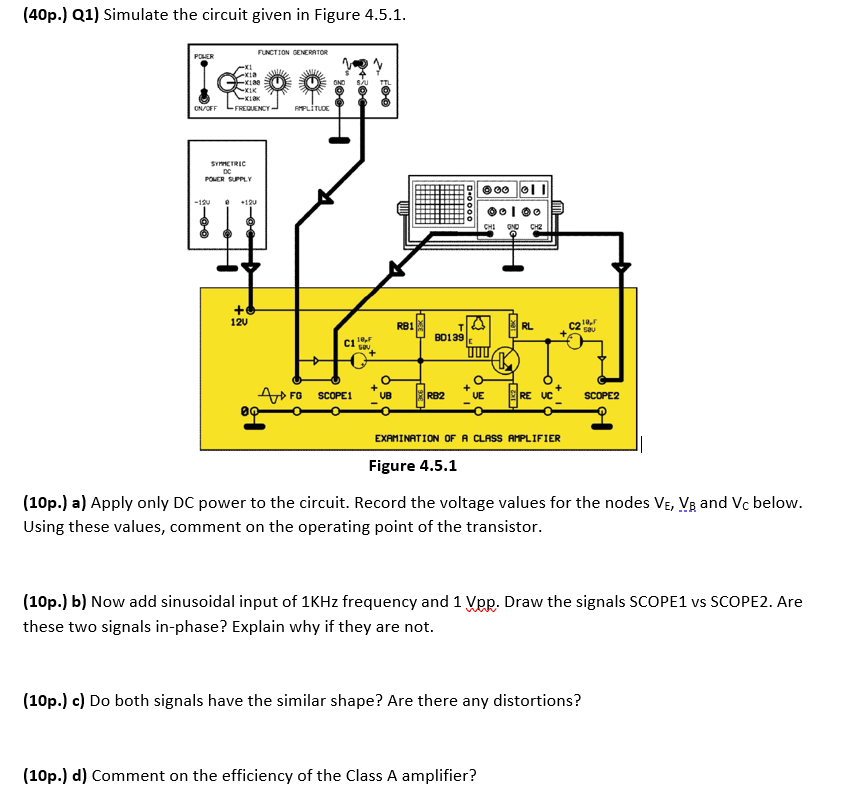 Solved (40p.) Q1) Simulate the circuit given in Figure | Chegg.com