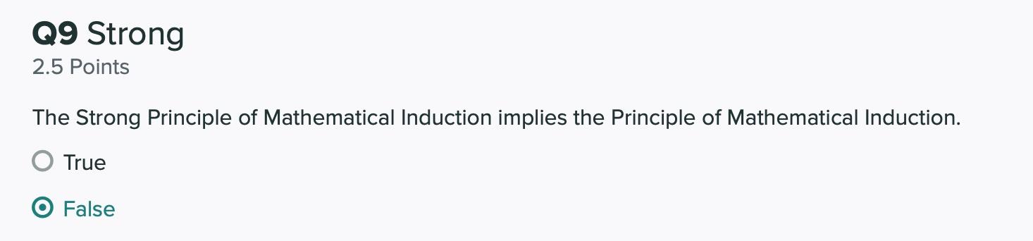 Solved Q9 Strong 2.5 Points The Strong Principle of | Chegg.com