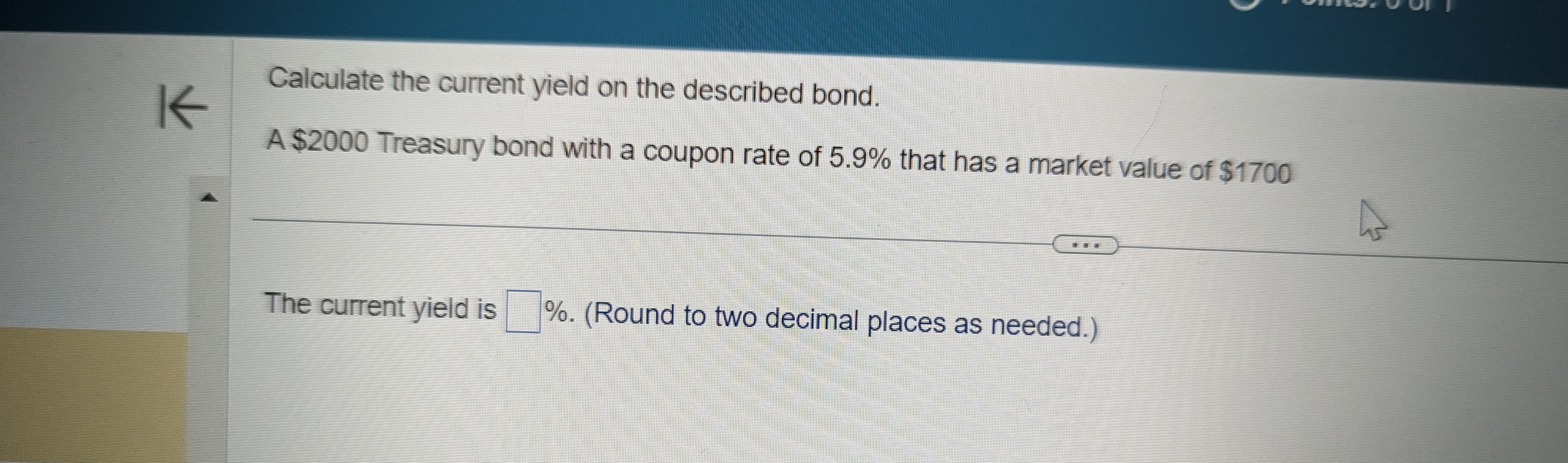 Solved Calculate the current yield on the described bond. A | Chegg.com