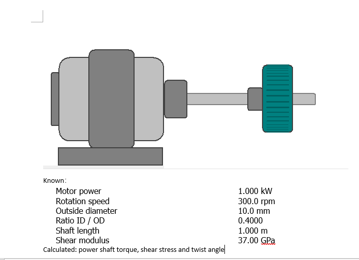 Solved Known: Motor power Rotation speed Outside diameter | Chegg.com