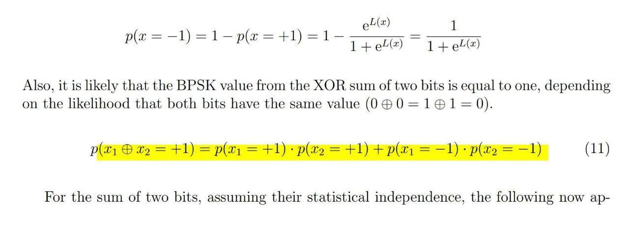 Solved p(x=−1)=1−p(x=+1)=1−1+eL(x)eL(x)=1+eL(x)1 Also, it is | Chegg.com