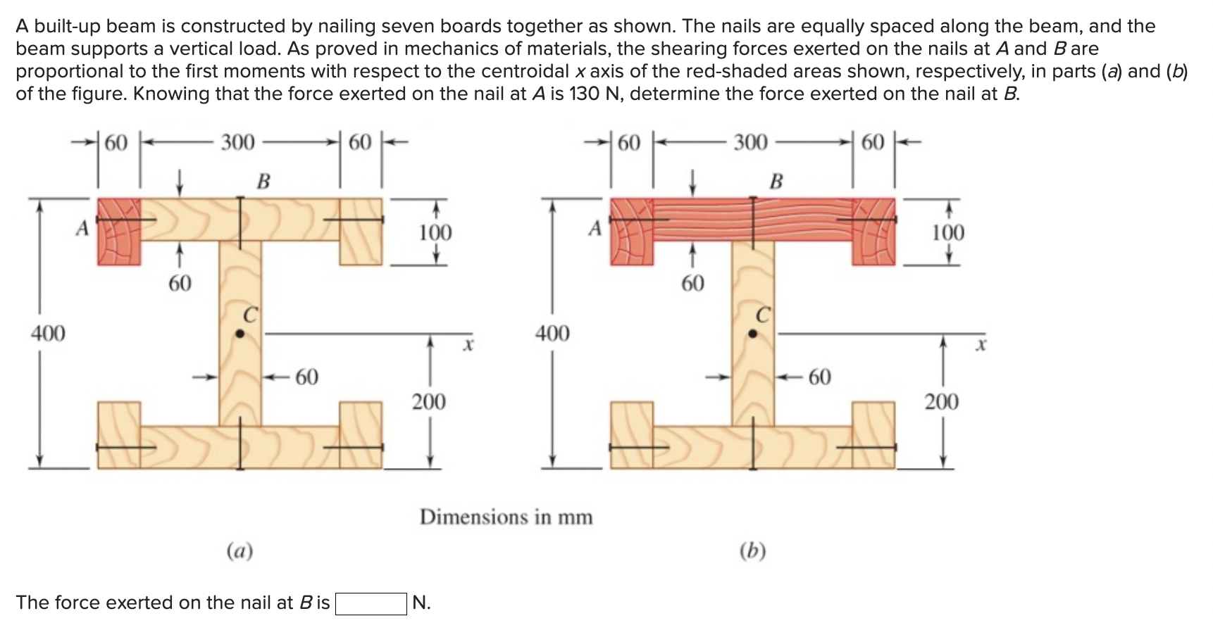 Solved A built-up beam is constructed by nailing seven | Chegg.com