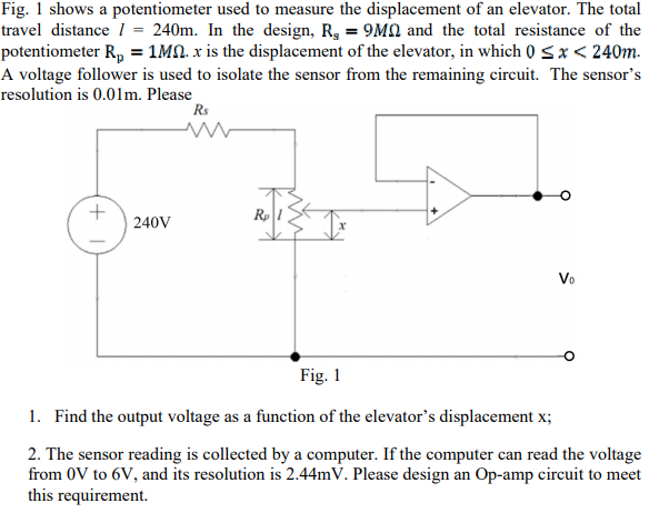Fig. 1 shows a potentiometer used to measure the | Chegg.com