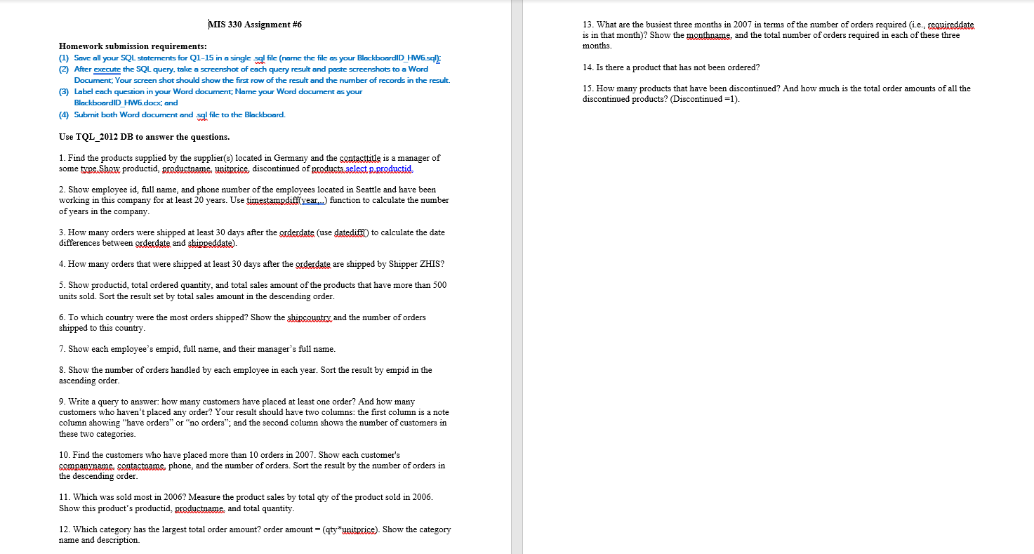 Use Mysql Workbench For This Assignment After