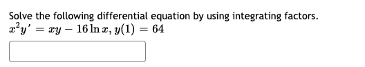 Solved Solve the following differential equation by using | Chegg.com