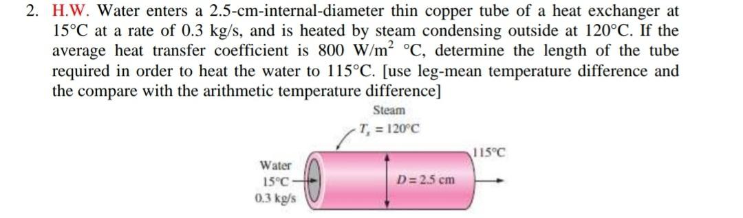 Solved [use leg-mean temperature difference and the | Chegg.com