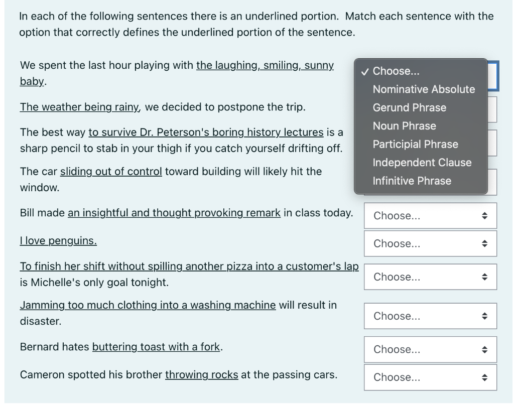 In each of the following sentences there is an | Chegg.com