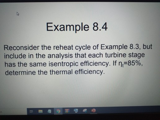 Solved Example 8.4 Reconsider the reheat cycle of Example | Chegg.com