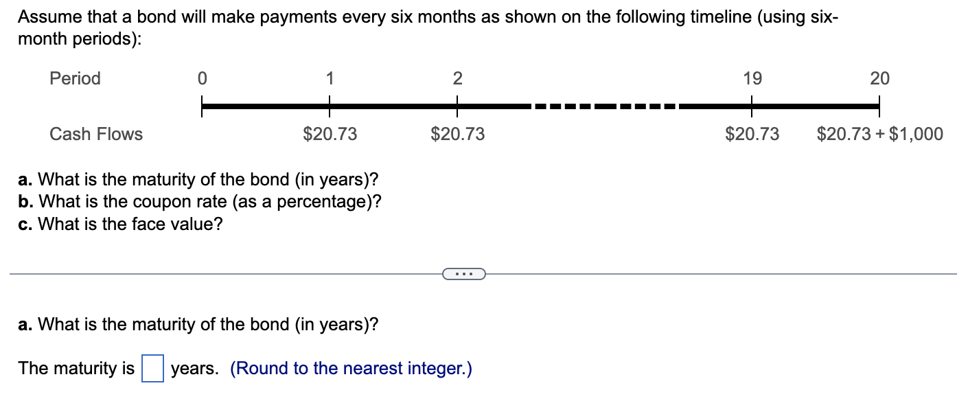 Solved Assume that a bond will make payments every six | Chegg.com