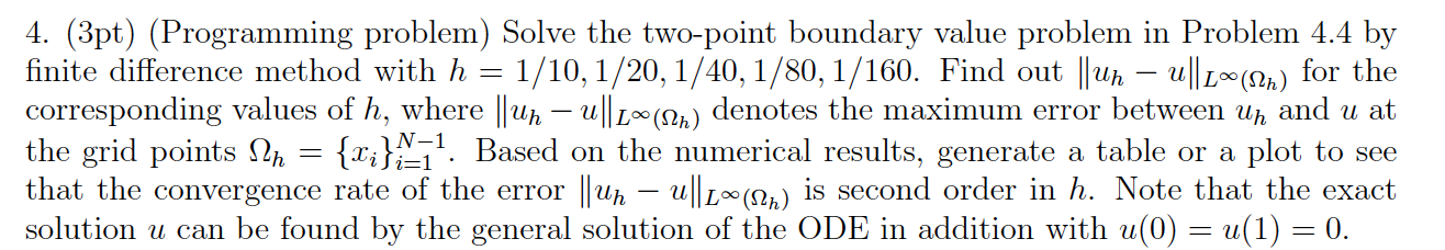 Solved (3pt) (Programming problem) ﻿Solve the two-point | Chegg.com