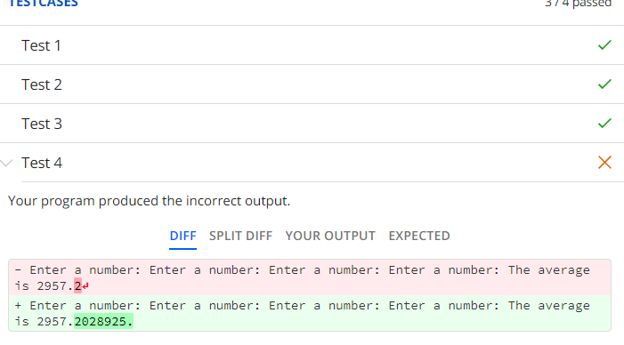 Solved Plz help me to fix the code and pass test 4. I | Chegg.com