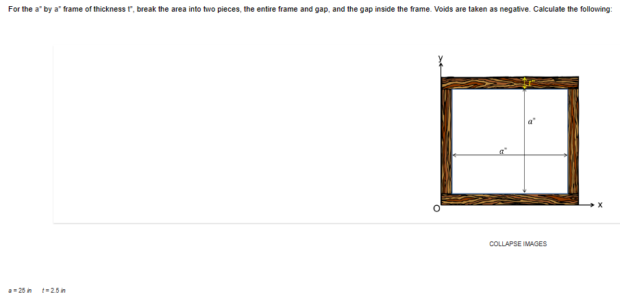 Solved a) Find the area of the frame and gap. (in2) b) Find | Chegg.com