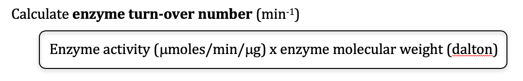 Solved Calculate enzyme activity and enzyme turnover number | Chegg.com