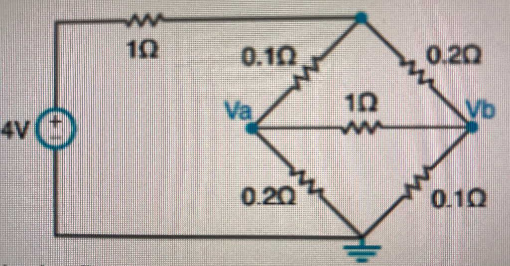 Solved Use Node-Voltage method to find Va and Vb in the | Chegg.com