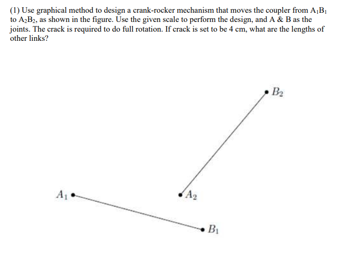 Solved (1) Use graphical method to design a crank-rocker | Chegg.com