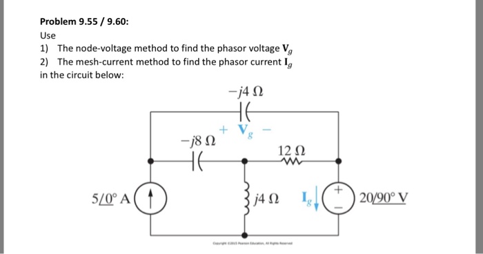 Solved Problem 9.55/9.60: Use 1) The node-voltage method to | Chegg.com