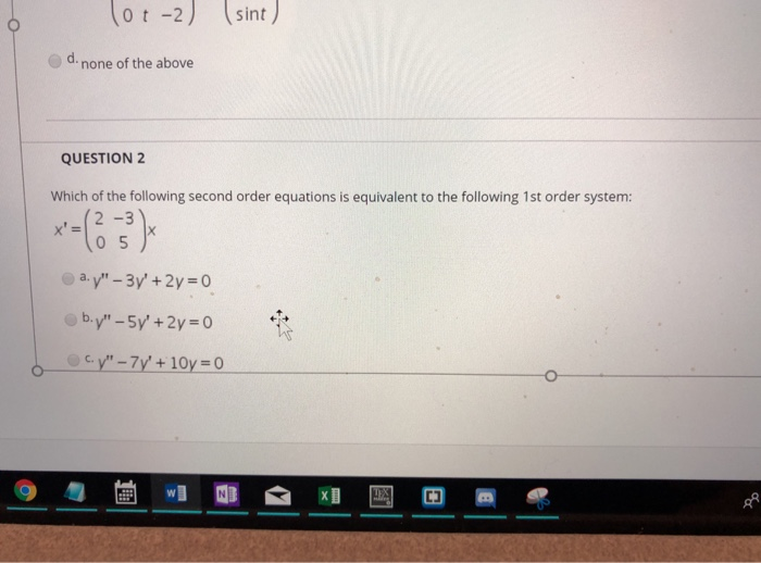 Solved Which of the following second order equations is | Chegg.com
