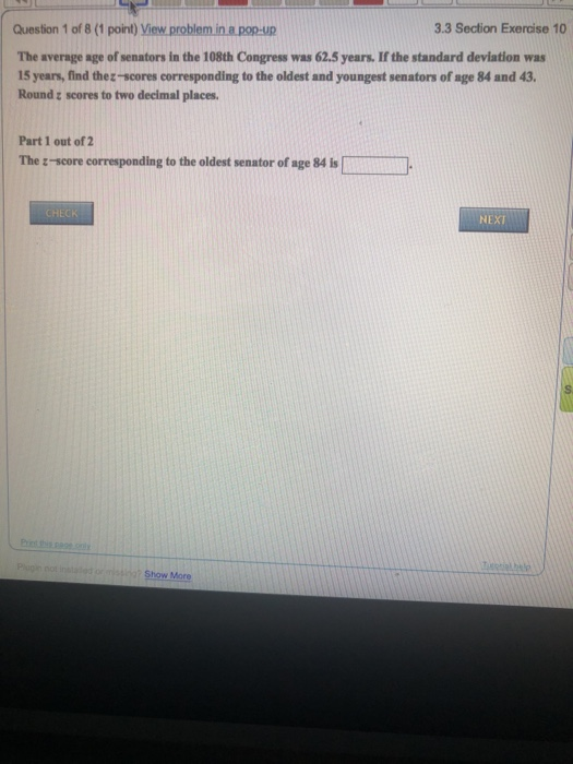 Solved Question 1 of 8 (1 point) View problem in a.pop-up | Chegg.com