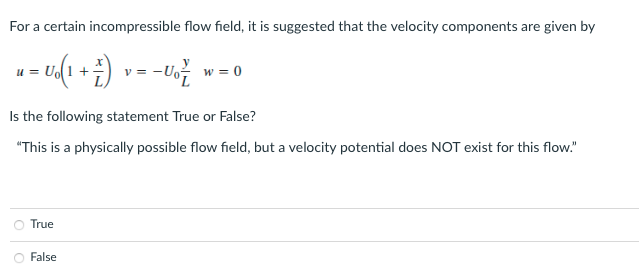 Solved For a certain incompressible flow field, it is | Chegg.com