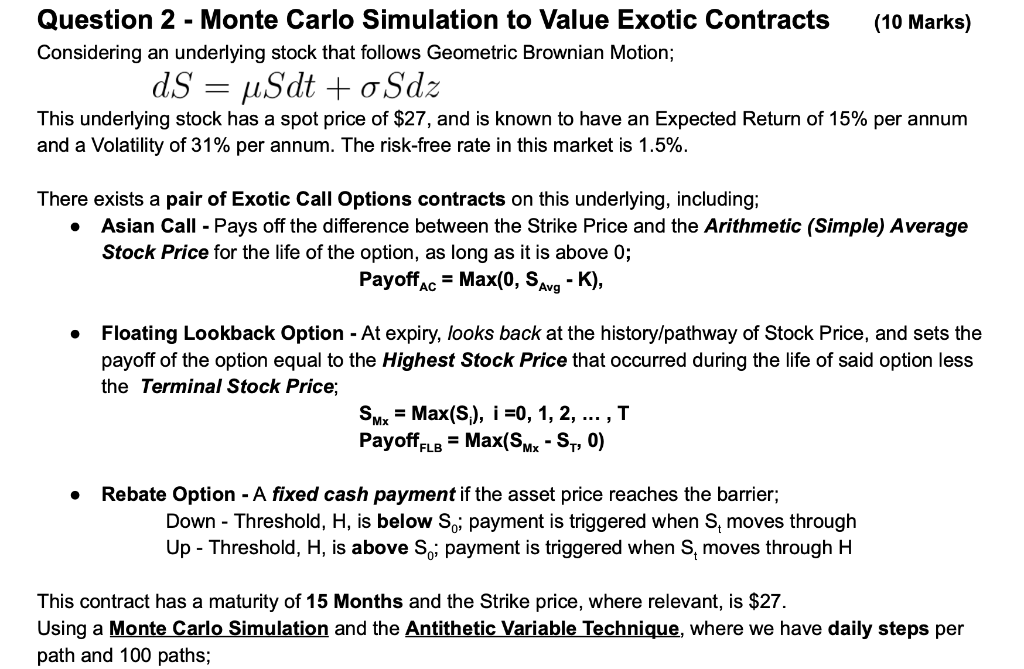 (a) Price an Asian Call, as described above. (b) | Chegg.com