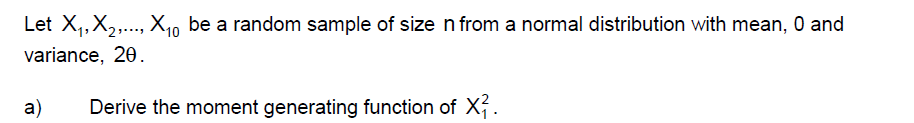 Solved Let X1, X2,..., X10 be a random sample of size n from | Chegg.com
