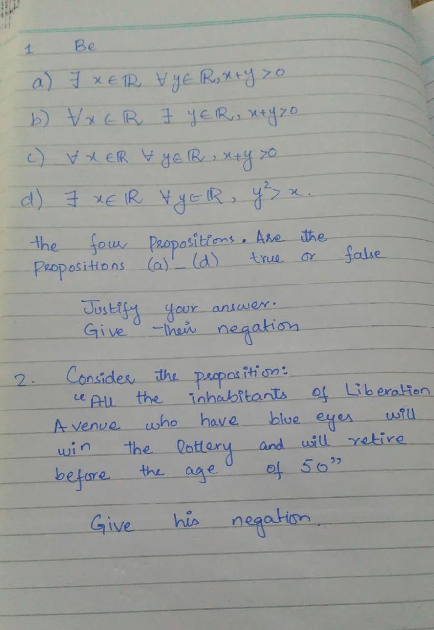 Solved Four proposition. Are the proposition( i want answer | Chegg.com