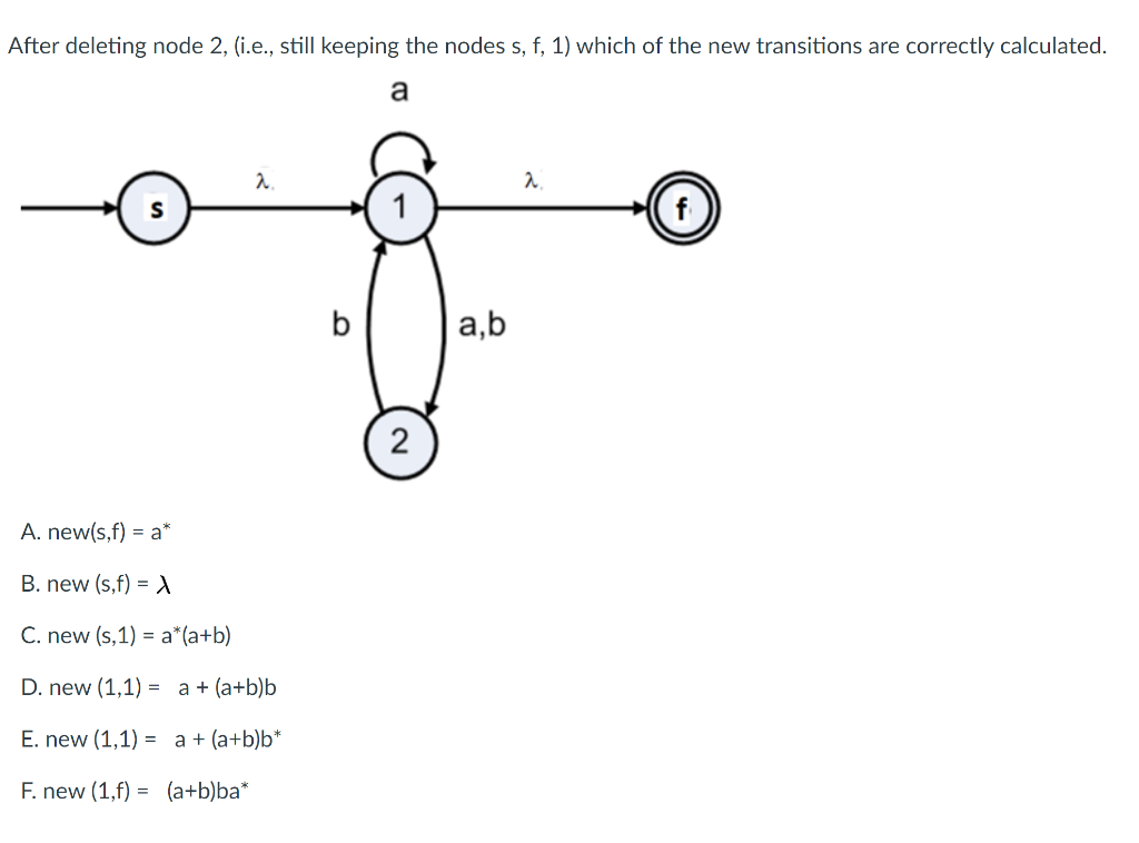 Solved After deleting node 2, (i.e., still keeping the nodes | Chegg.com