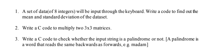 Solved 1. A set of data(of 8 integers) will be input through | Chegg.com