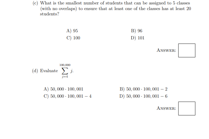Solved (c) What is the smallest number of students that can | Chegg.com
