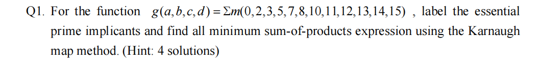 Solved Q1. For the function | Chegg.com